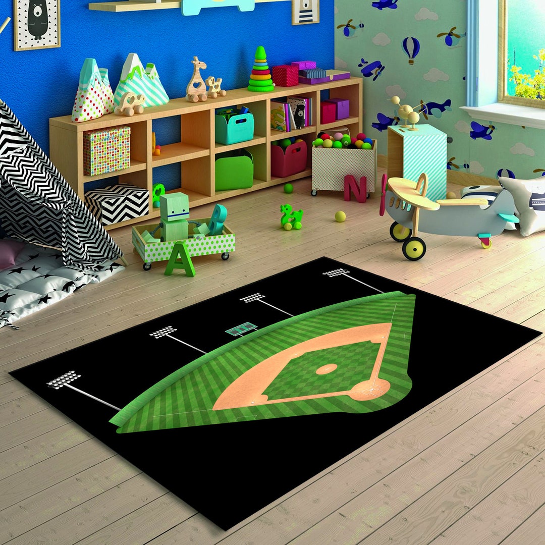 Baseball Field, Baseball Rug, Sport Rug, Office Rug, Gift for Him ...
