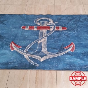 Nautical Rug, Nautical, Ship Anchor, Kids Room Rug, Home Decor Rug, for ...