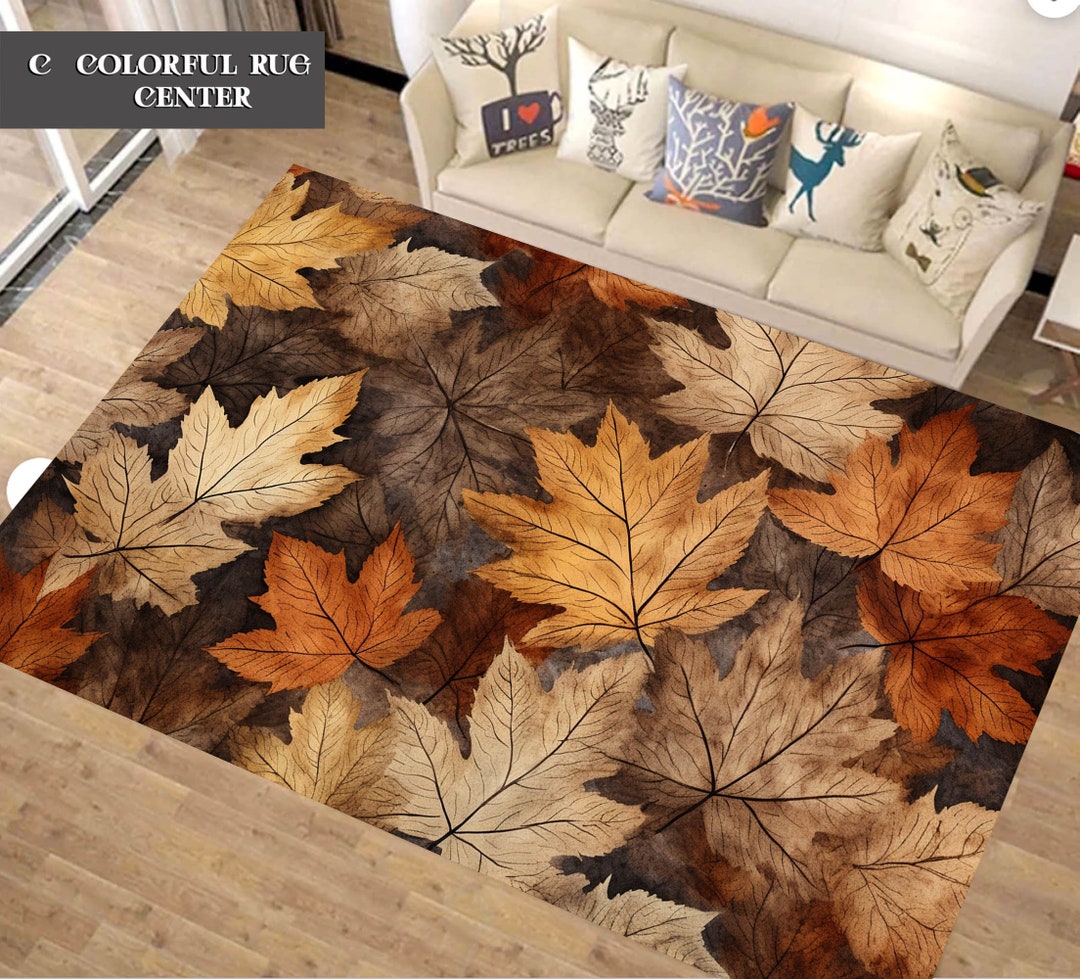 Autumn Rug, Autumn Leafs Rug, Leafs Rug, Fall Rug, Leaf Pattern Rug ...