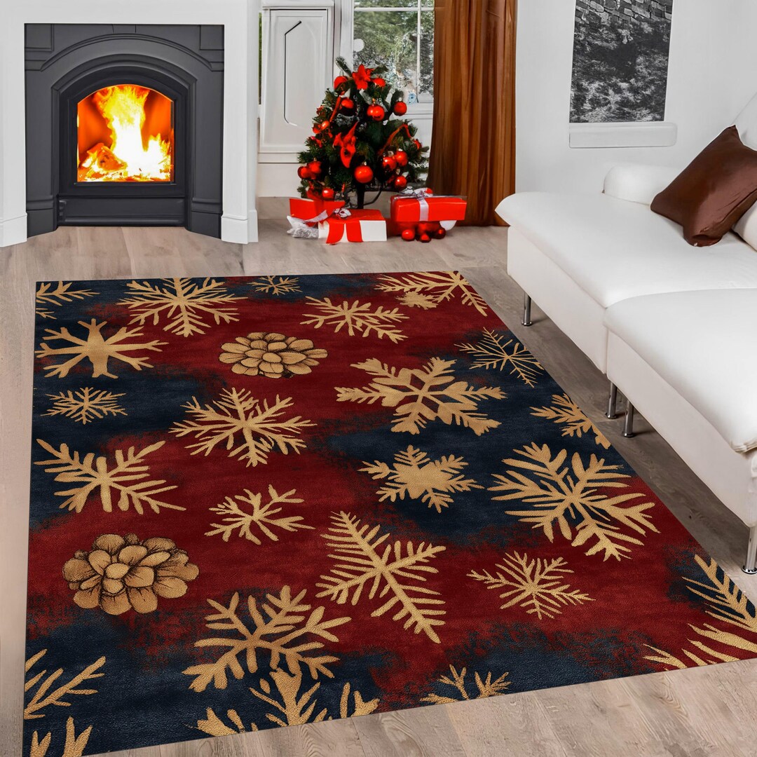 Pine Cone Rug,merry Christmas Rug,christmas Rug,christmas Gift,newyear ...
