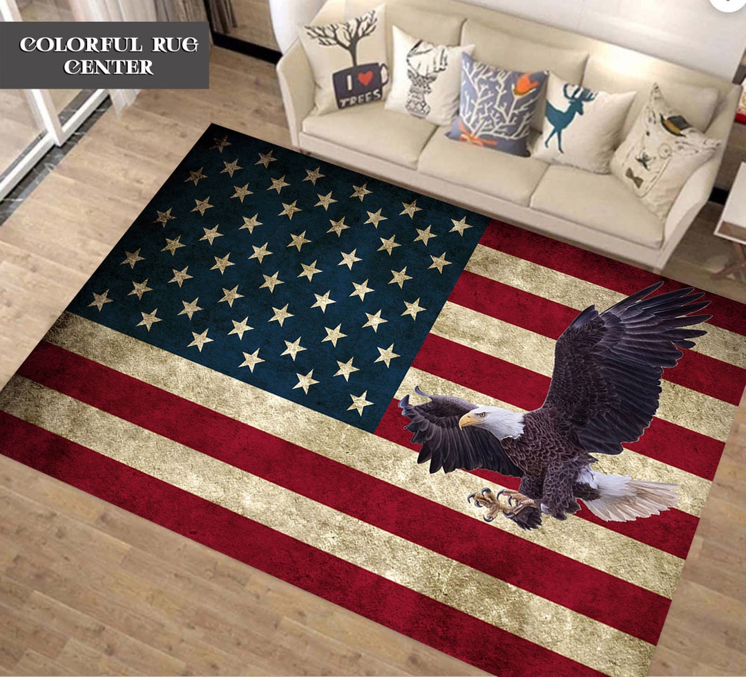 USA Flag Rug, American Rug, Modern Rug, Area Rug, for Living Room Rug ...