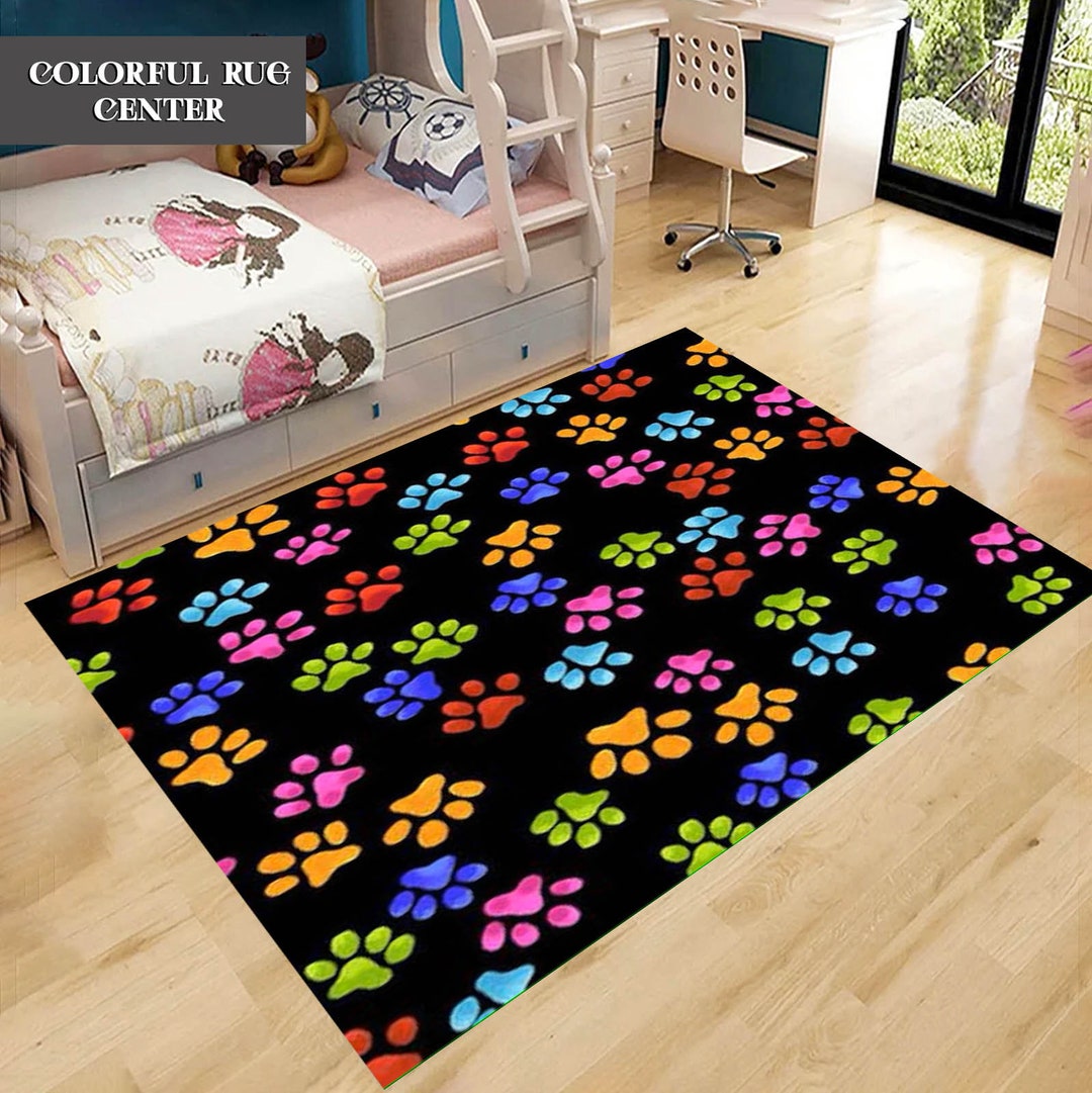 Paw Rug, Animal Decor, Pet Foot Rug, Kids Room Rug, Area Rug, Pet Paw ...