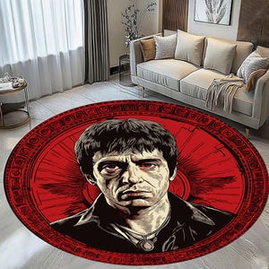 Scarface Rug,tony Montana Rug,movie Theme Rug,round Fan Rug,living Room ...