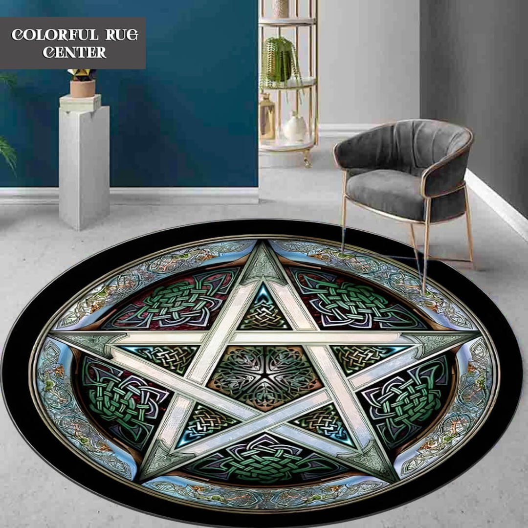 Pentacle Symbol Rug, Devil's Trap Rug, Pentagram Patterned Rug ...