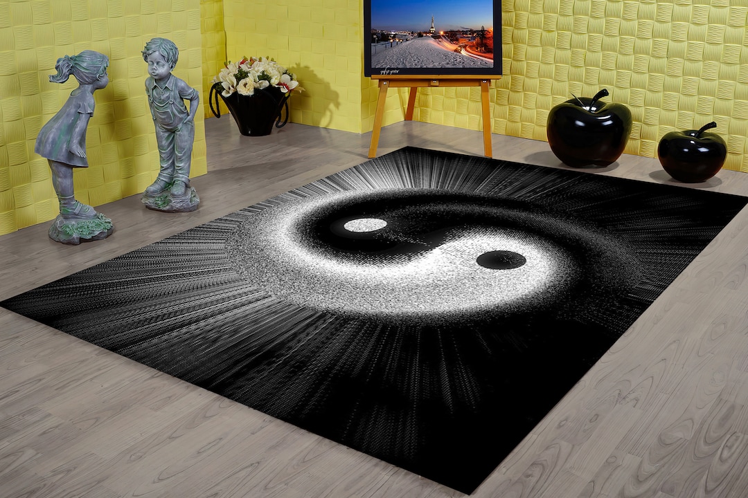 Black&white Rug Ying-yang Rug Decor Rug Custom Rug Gift - Etsy