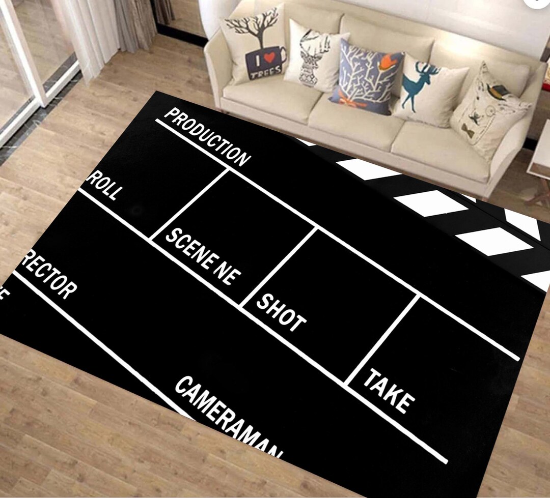 Cinema Clapperboard Rug,clapper Board Rug,movie Rug,movie Decor,living ...