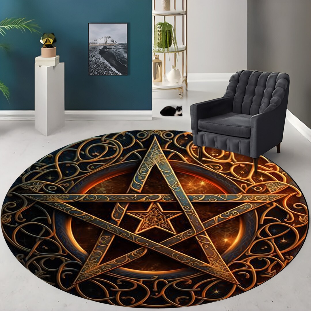 Pentacle Symbol Rug, Devil's Trap Rug, Pentagram Patterned Rug ...