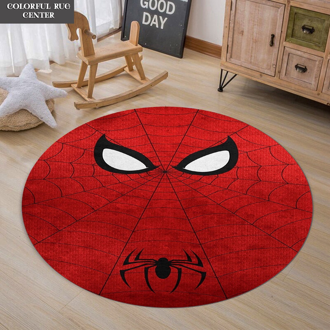 Spiderman, Spider Man Rug, Kids Room Rug, Round Rug, Area Rug, Gift for ...