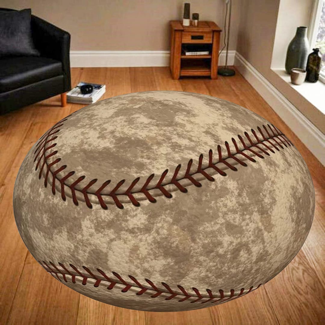 Baseball Rug, Baseball Ball Rug, Baseball Area Rug, Baseball Ball ...