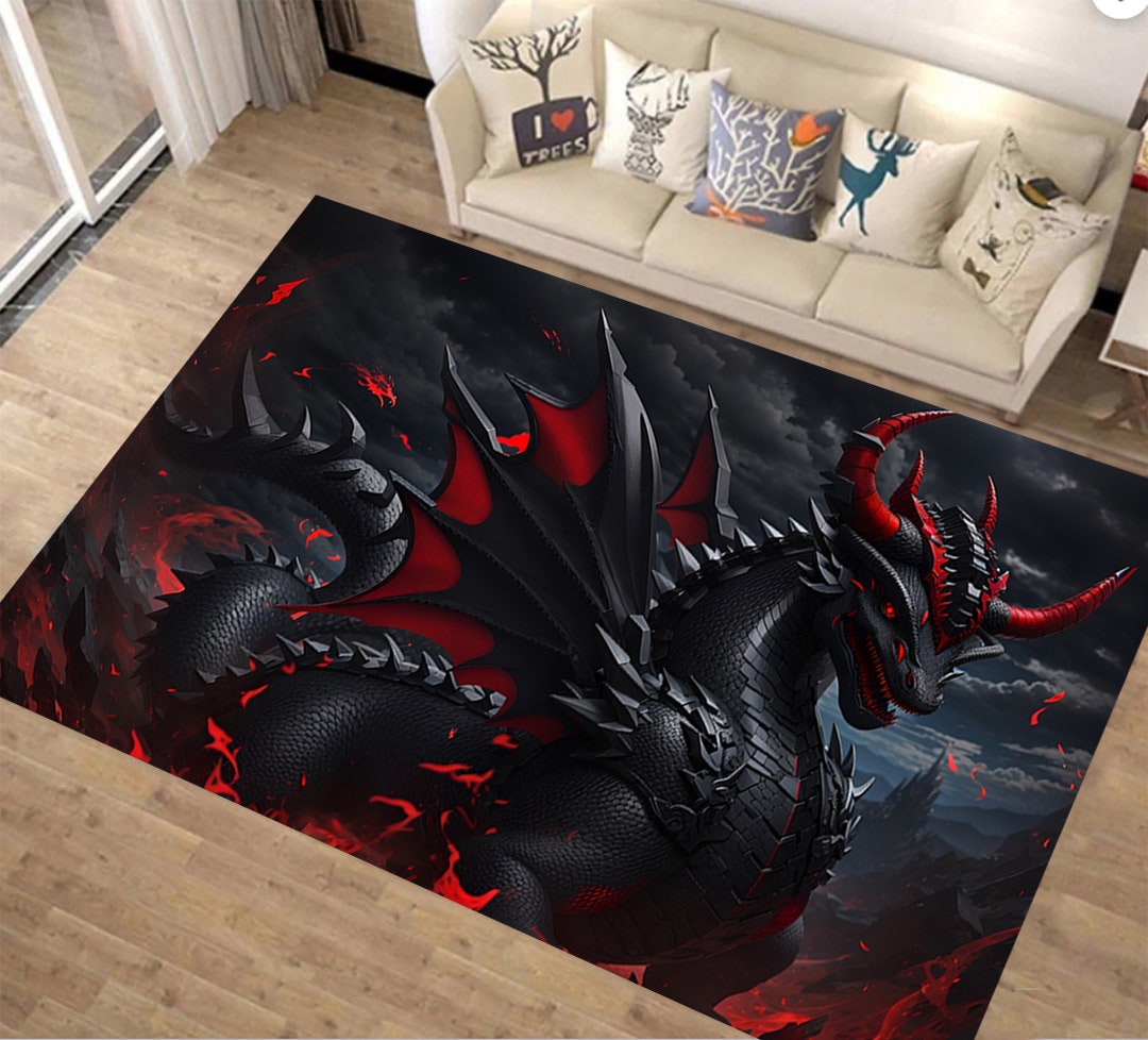 Dragon Pattern, Dragon Rug, Dragon Design, Animals Rug, Decorative Rug ...