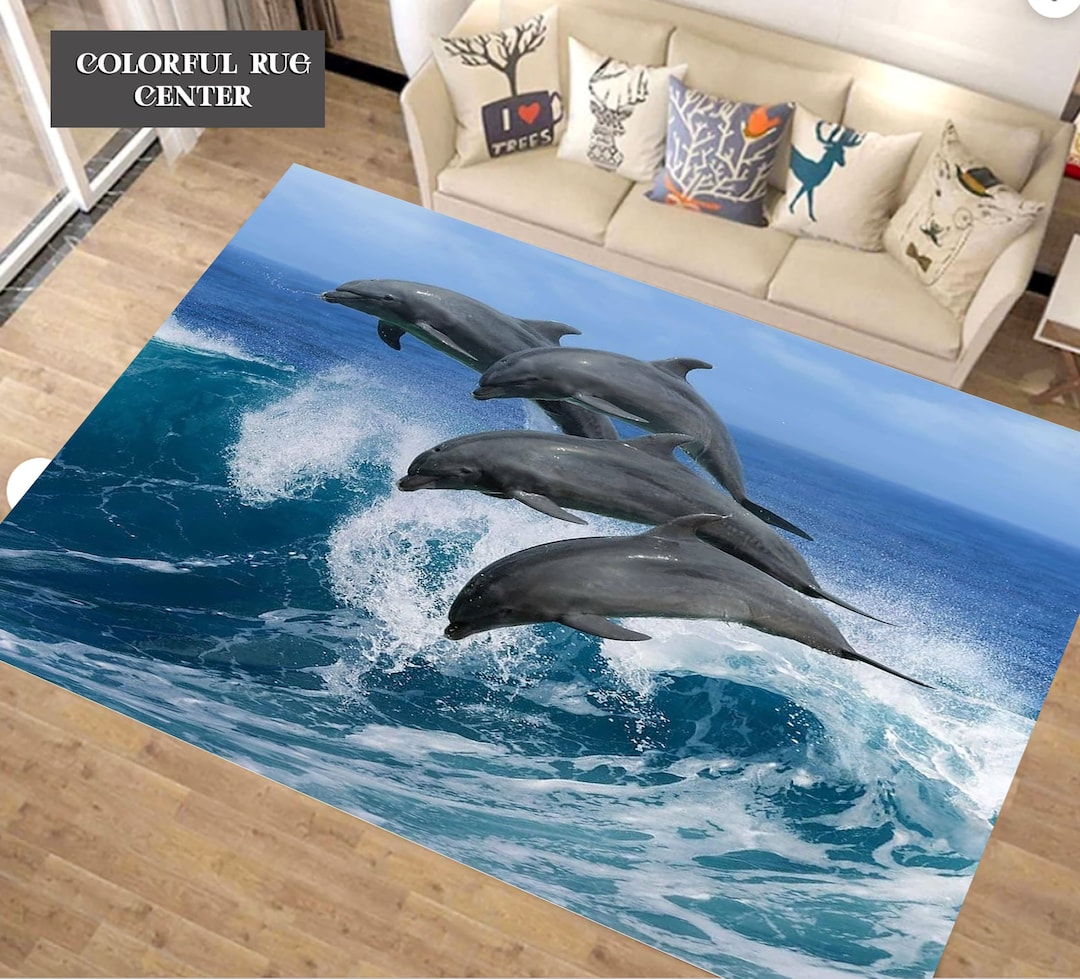 Dolphin Fish, Dolphin Rug, Ocean Rug, Sea Animal Rug, Nautical Decor ...
