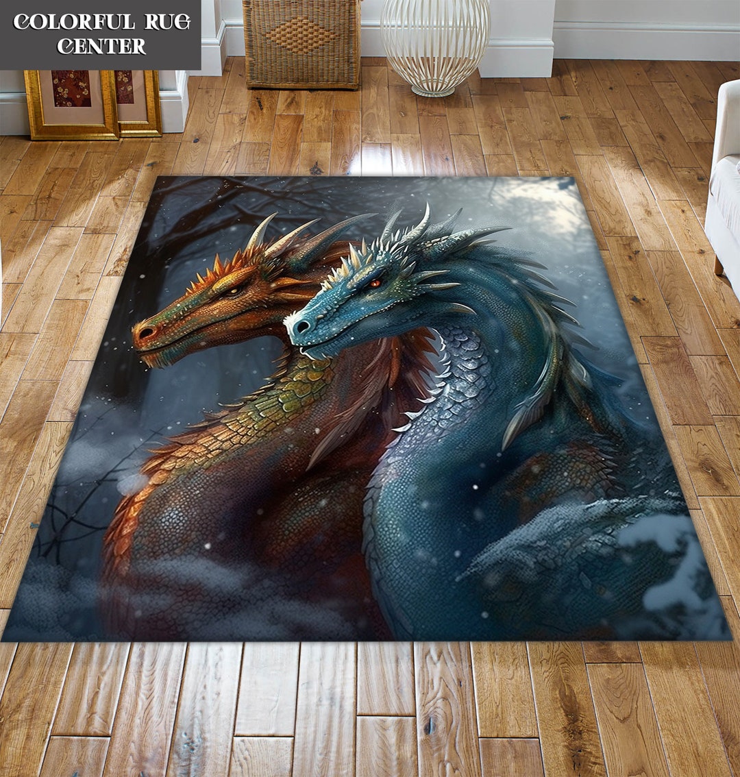 Dragons Rug, Dragon Pattern, Dragon Design, Animals Rug, Decorative Rug ...