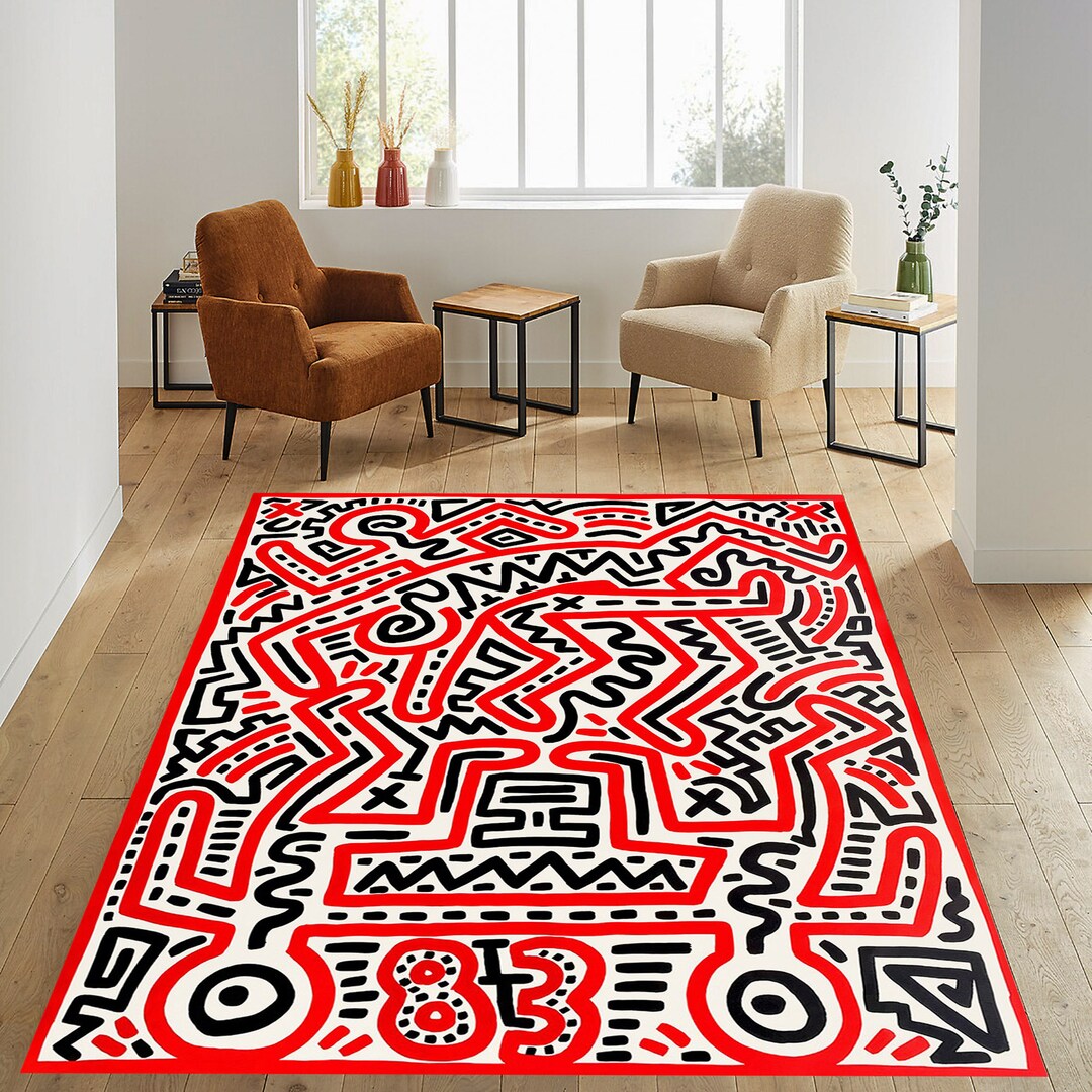 Keith Haring Doodle,keith Haring Rug,dancingman Rug,haring Print Rug ...