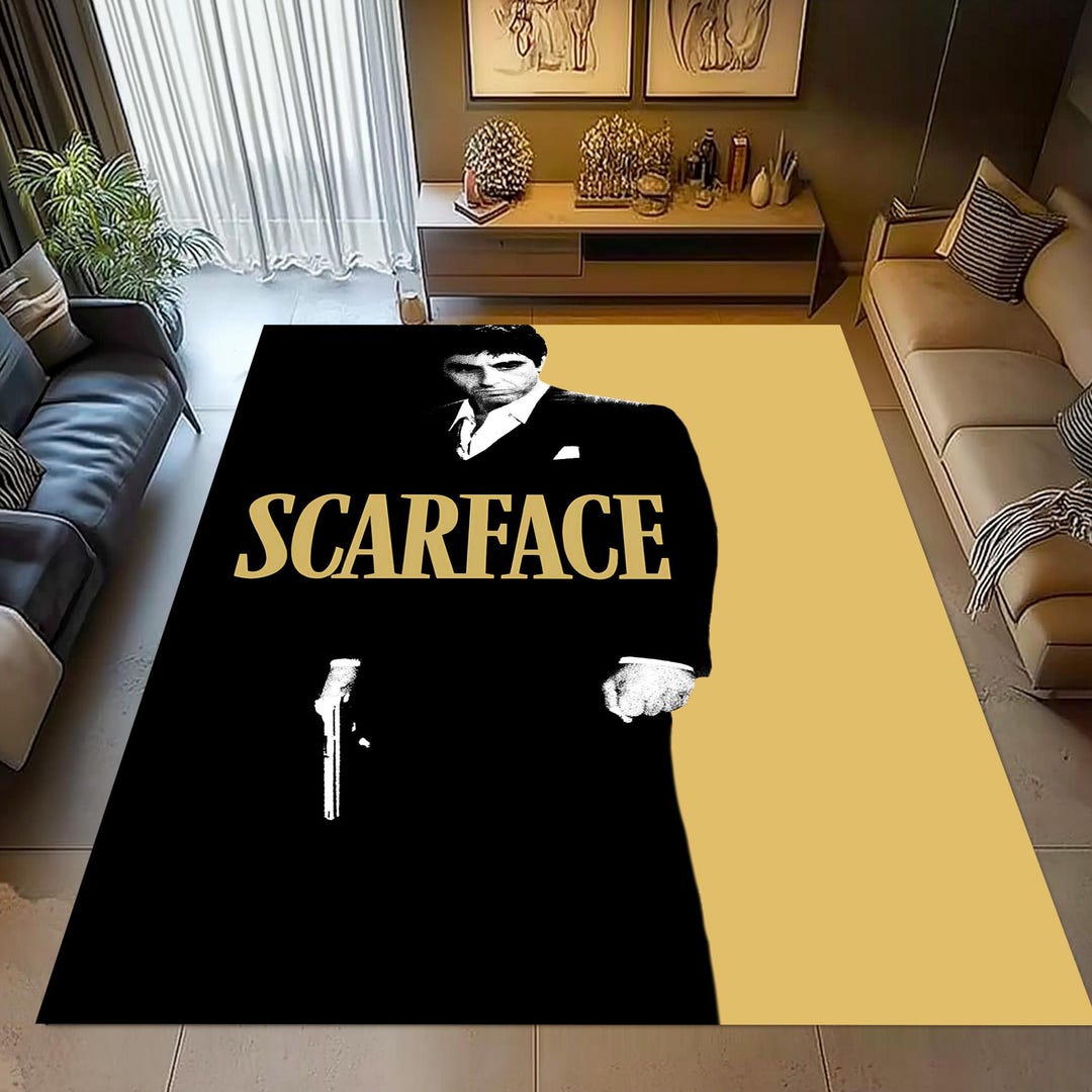 Scarface Rug: Tony Montana Movie Rug, Living Room Decor - Etsy