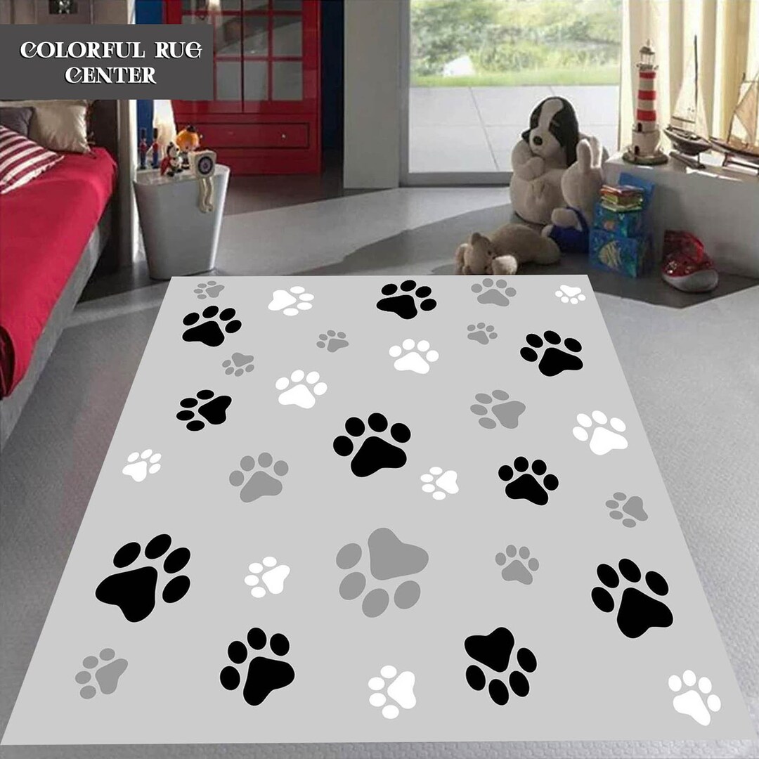 Paw Rug, Animal Decor, Pet Foot Rug, Kids Room Rug, Area Rug, Pet Paw ...