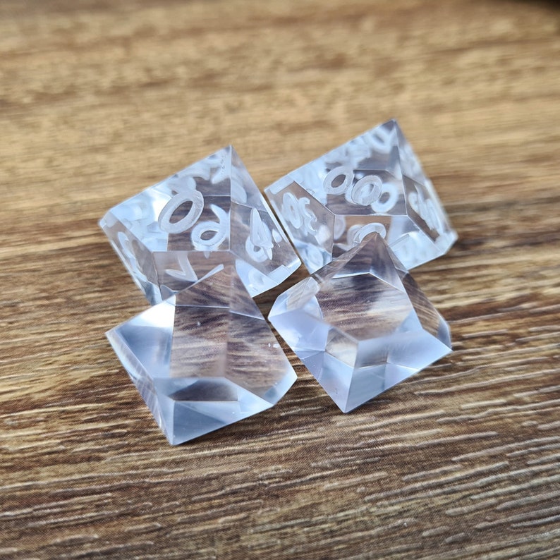Silicone Sharp Edge Blank / Inserts Dice Mould - Resin 7 Dice Set ...
