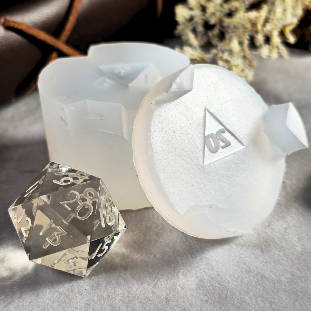 Spindown D20 Standard and Large Dice Mold – Silicone Resin Mould for ...