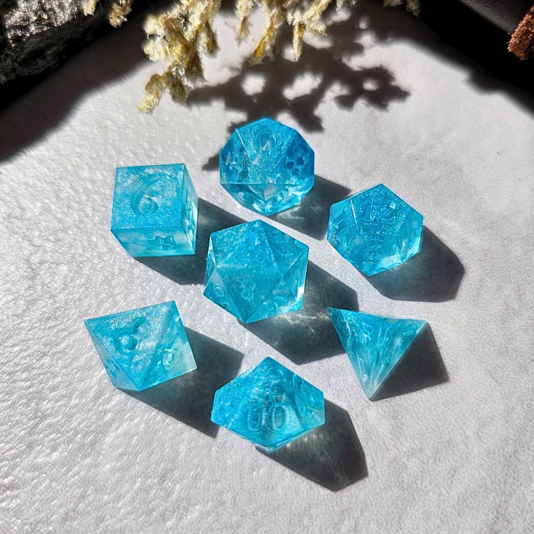 Avatar Inspired MINI Water Tribe Sharp Edge Resin Dice, Custom Inked ...