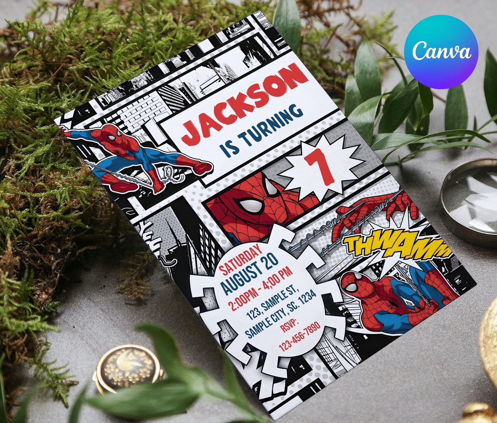 Spiderman Birthday Invitation Personalized by US or Instant - Etsy