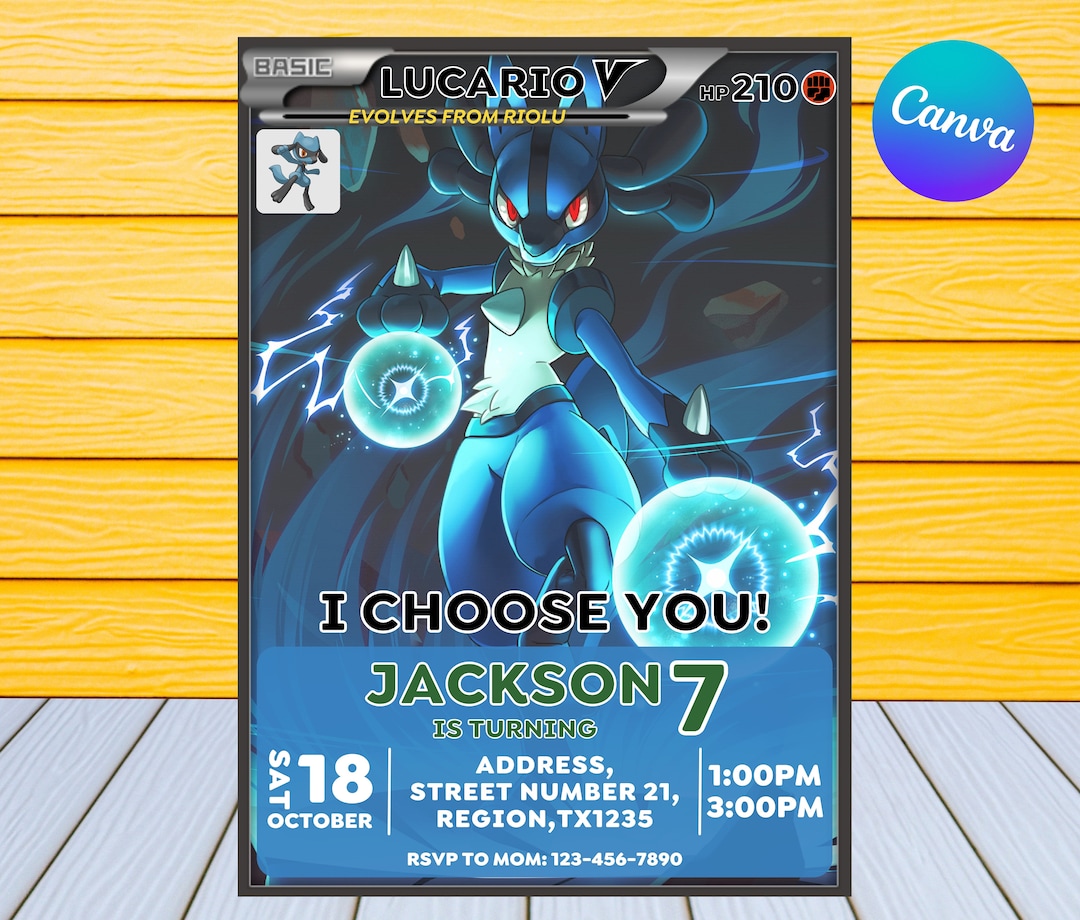 Pokemon Birthday Invitation | Kids Birthday Invitation | Personalized ...