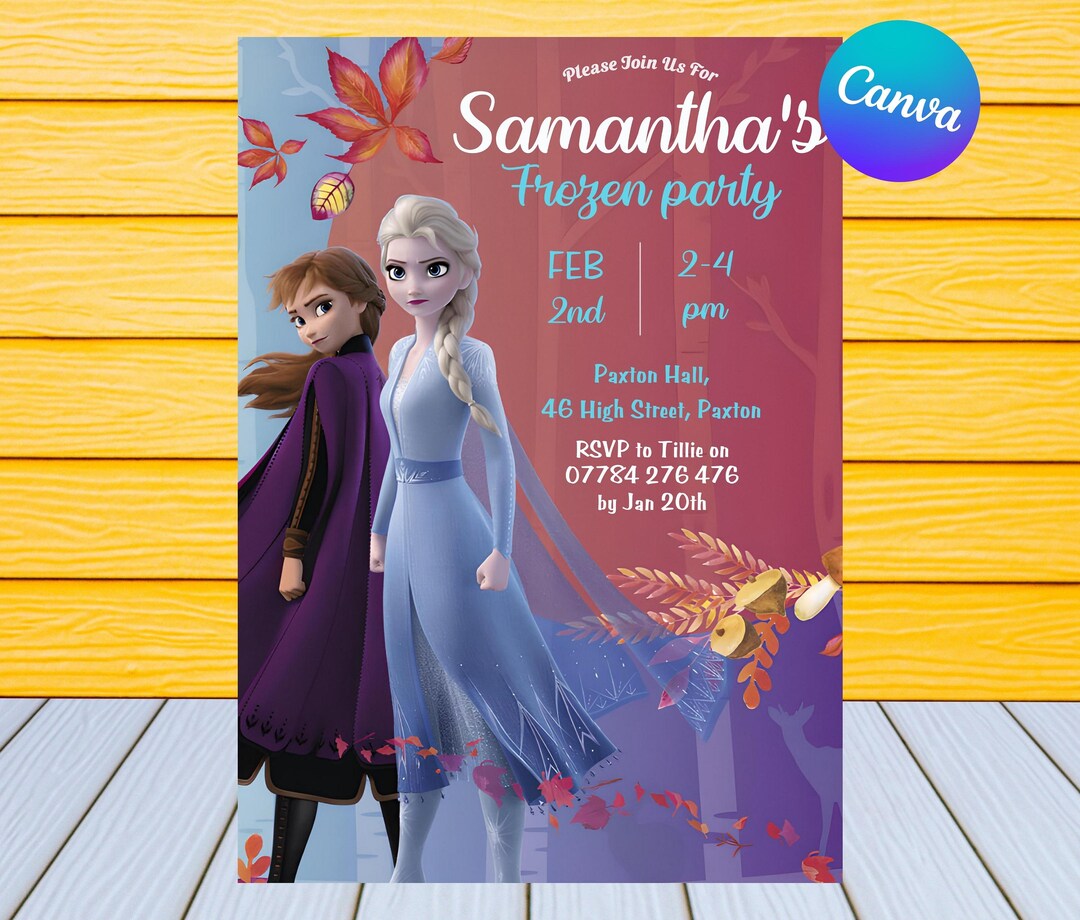 Frozen Birthday Invitation Kids Birthday Invitation Editable Frozen ...