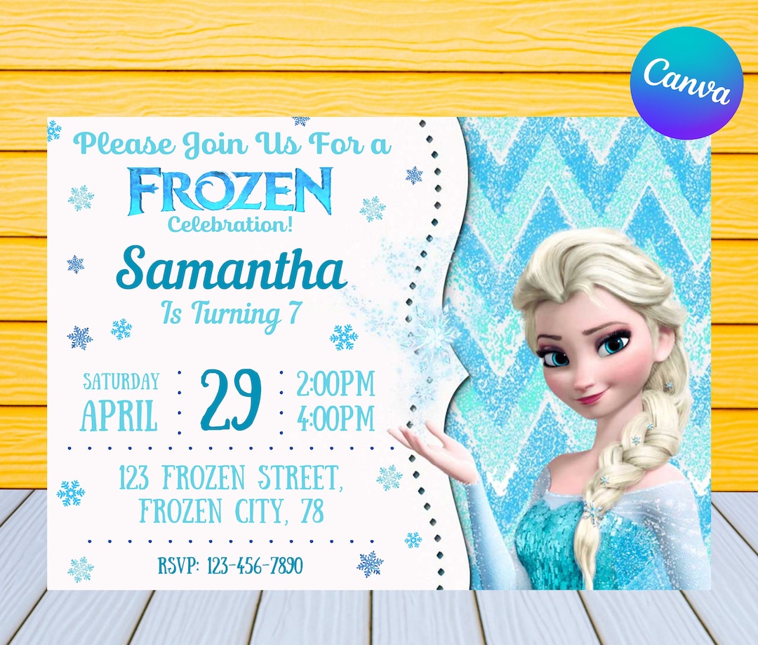 Frozen Birthday Invitation Kids Birthday Invitation Editable Frozen ...