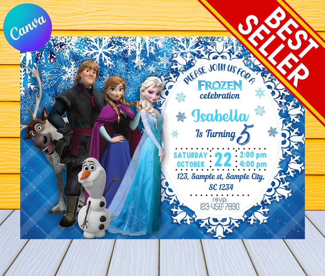 Frozen Birthday Invitation | Kids Birthday Invitation | Editable Frozen ...