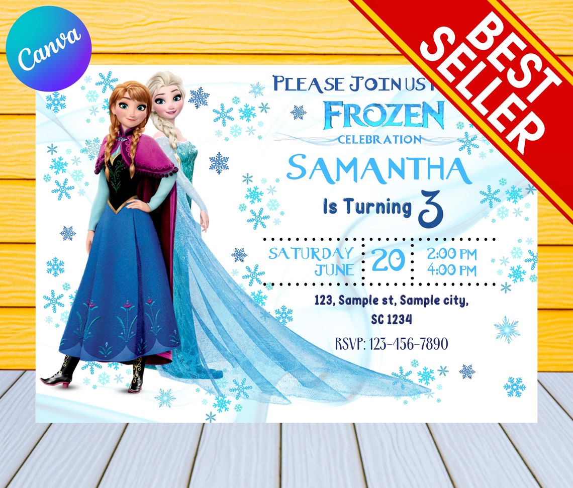 Frozen Birthday Invitation Kids Birthday Invitation - Etsy