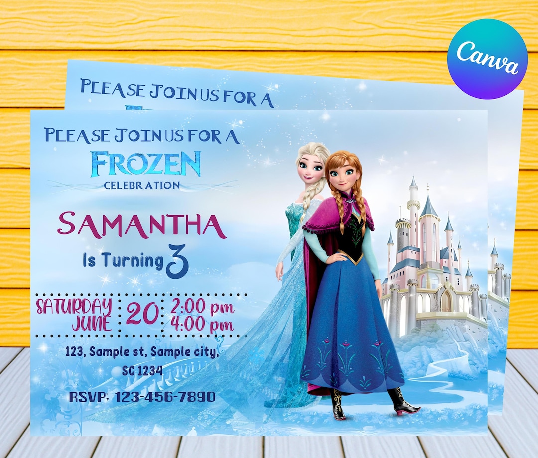 Kids Birthday Invitation | Frozen Birthday Invitation | Editable Frozen ...