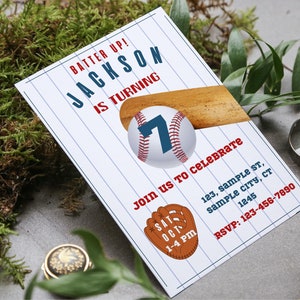 Baseball Birthday Invitation | Kids Birthday Invitation | Editable ...