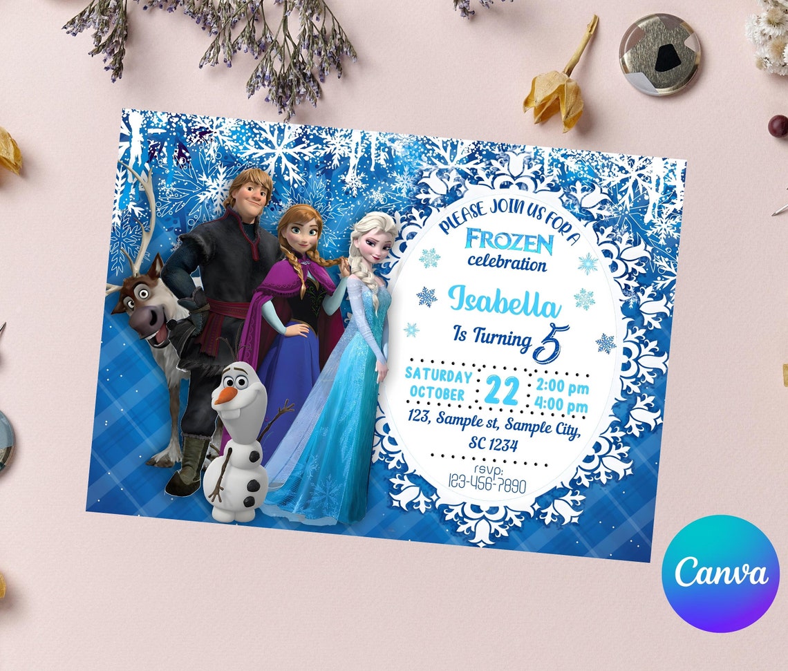 Frozen Birthday Invitation Kids Birthday Invitation - Etsy