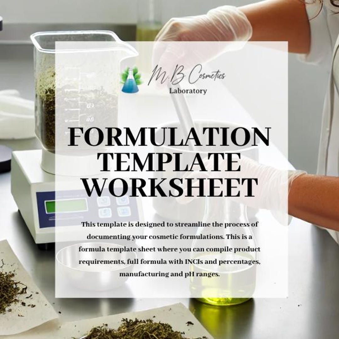 Cosmetic Formulation Template | Skincare & Haircare Formula Calculator ...