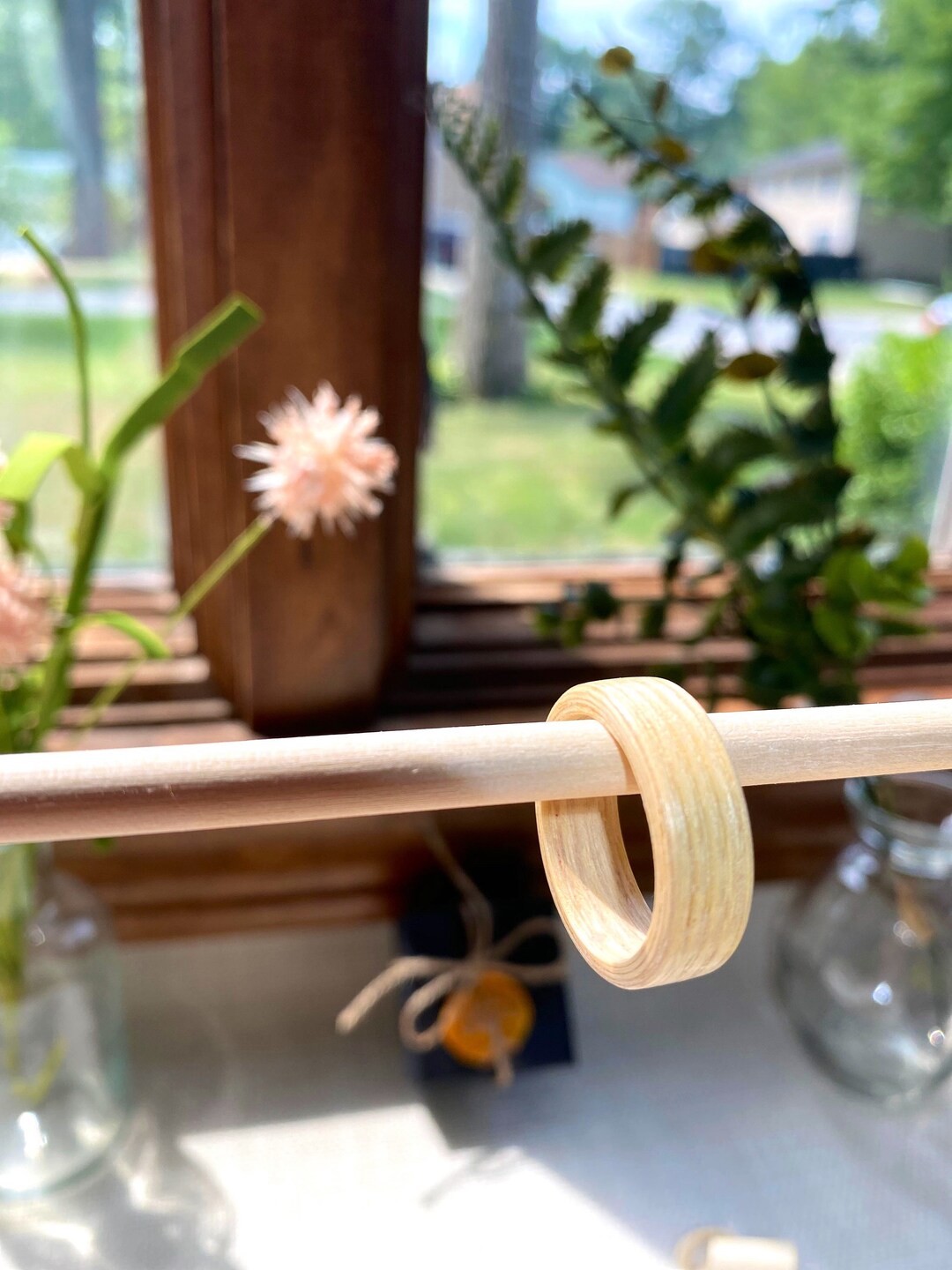 White Ash Wood Ring - Bentwood Ring - Wooden Wedding Band - Mens Ring ...