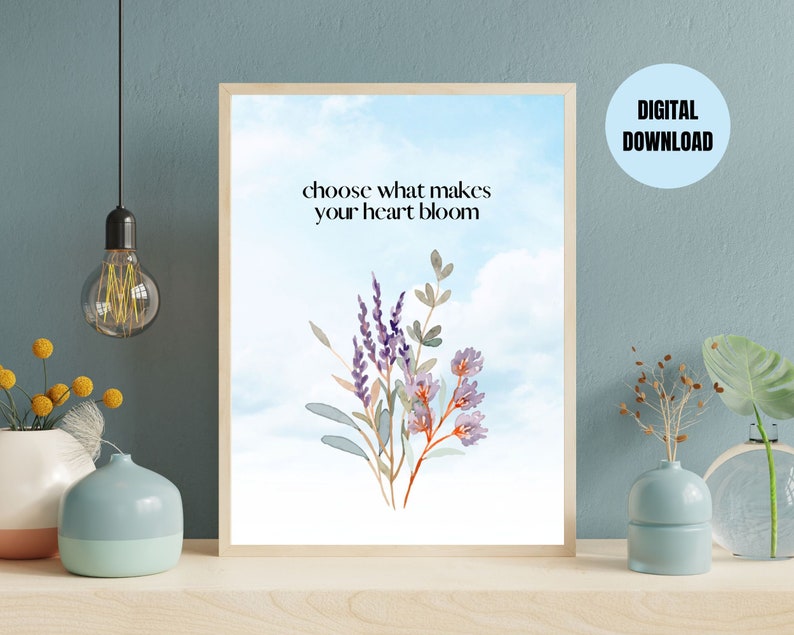 Botanical Inspirational Quote Print to Inspire Self-love While - Etsy