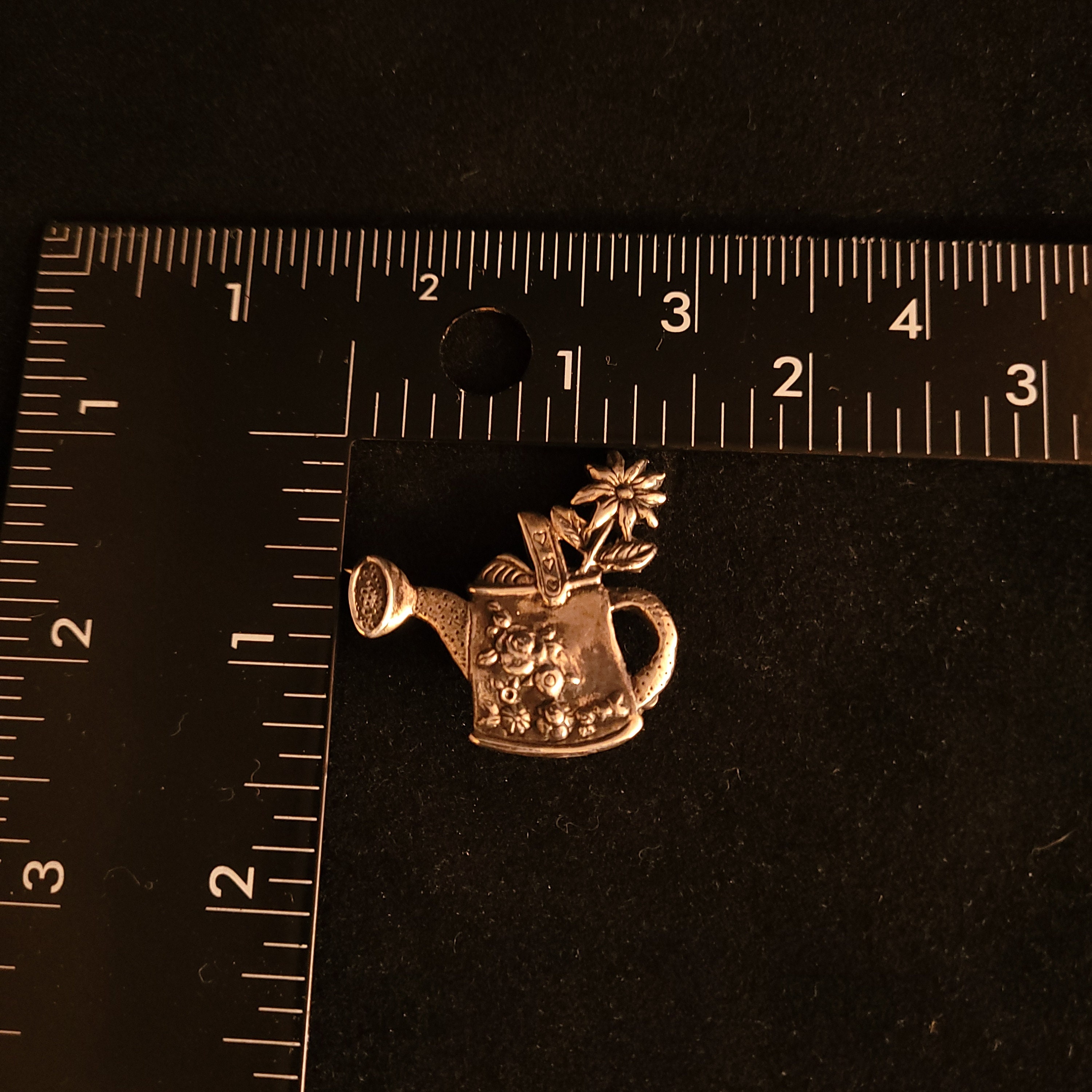Vintage Mary Engelbreit Silver Watering Can With Flowers Pin or Brooch ...