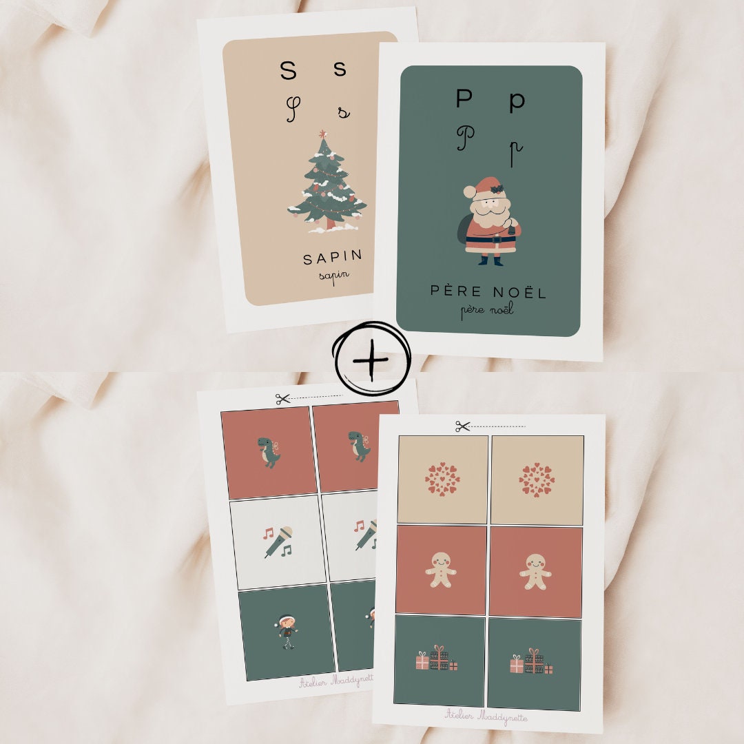 Christmas Alphabet Flashcards in Images Games Memory Cards - Etsy Canada