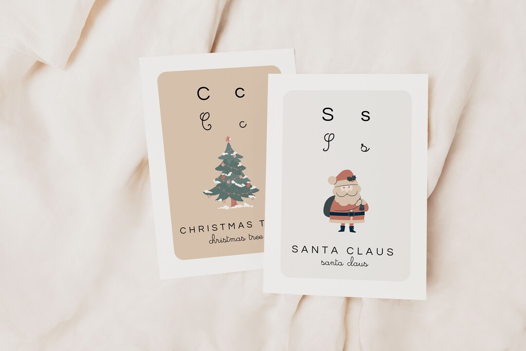 Christmas Alphabet Flashcards in English Pictures Christmas - Etsy ...