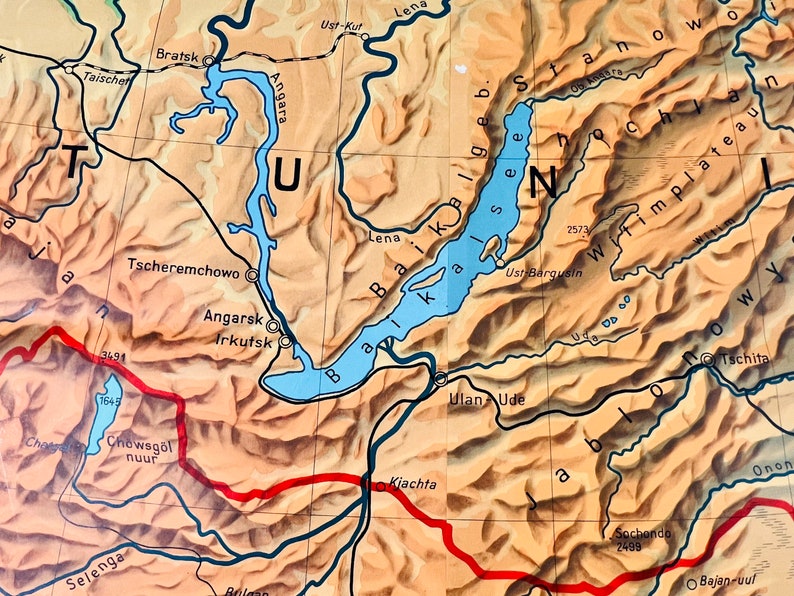 Exceptional Large Pull Down Antique Map of China (1960’s) / Rare Item ...