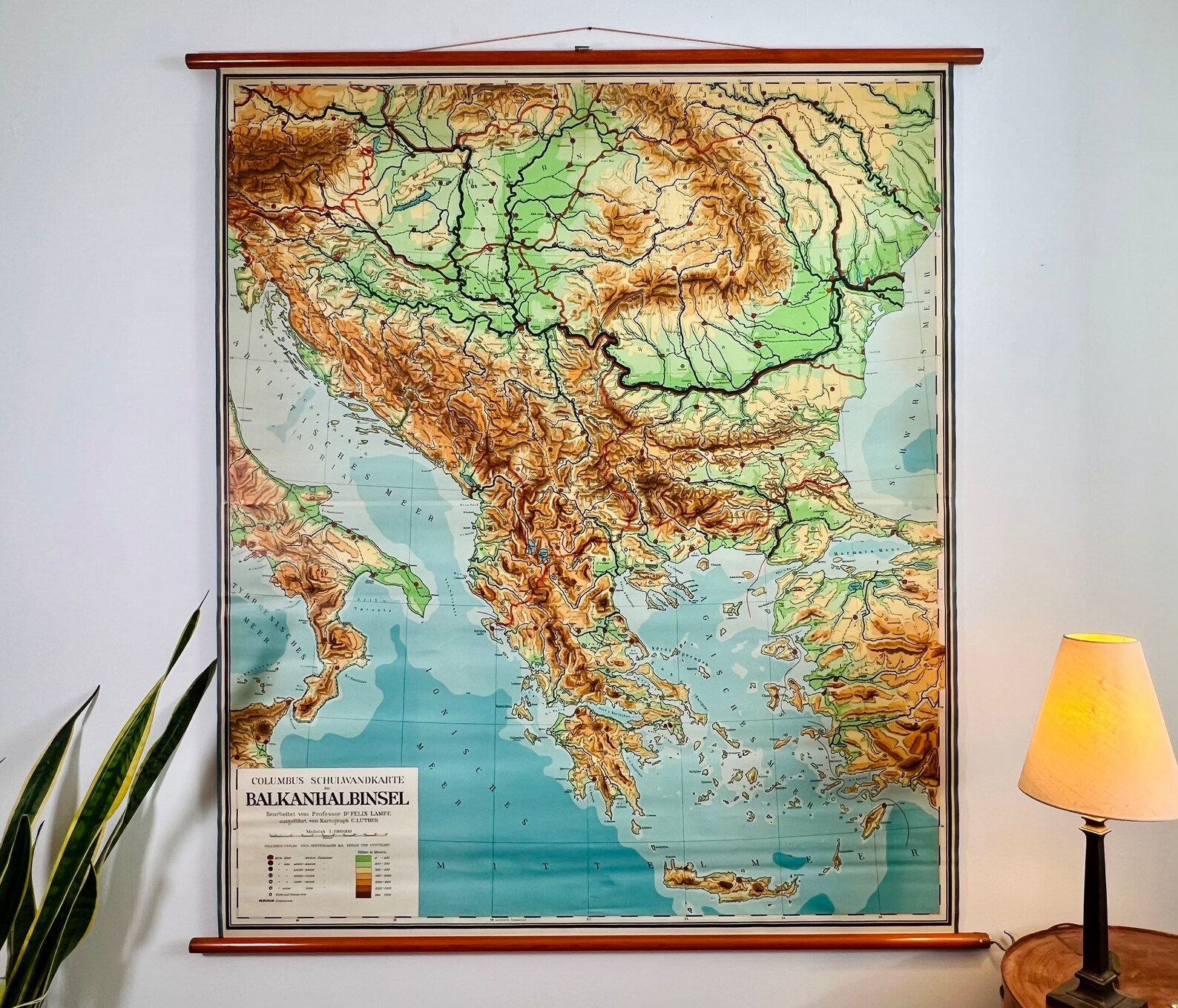 Large Antique Pull Down Map of the Balkan Peninsula 1960s / - Etsy