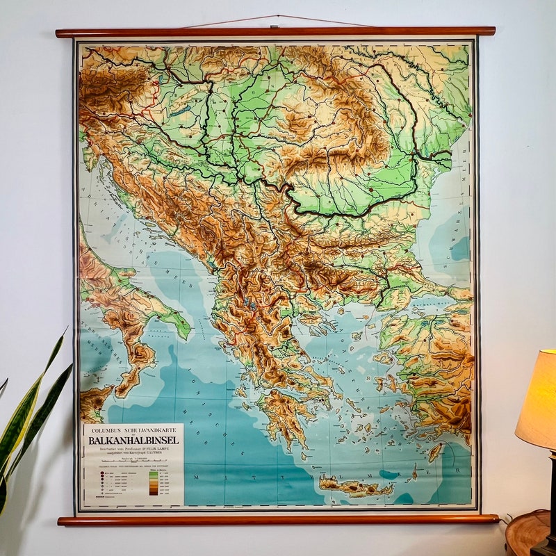 Antique Wall Map - Etsy