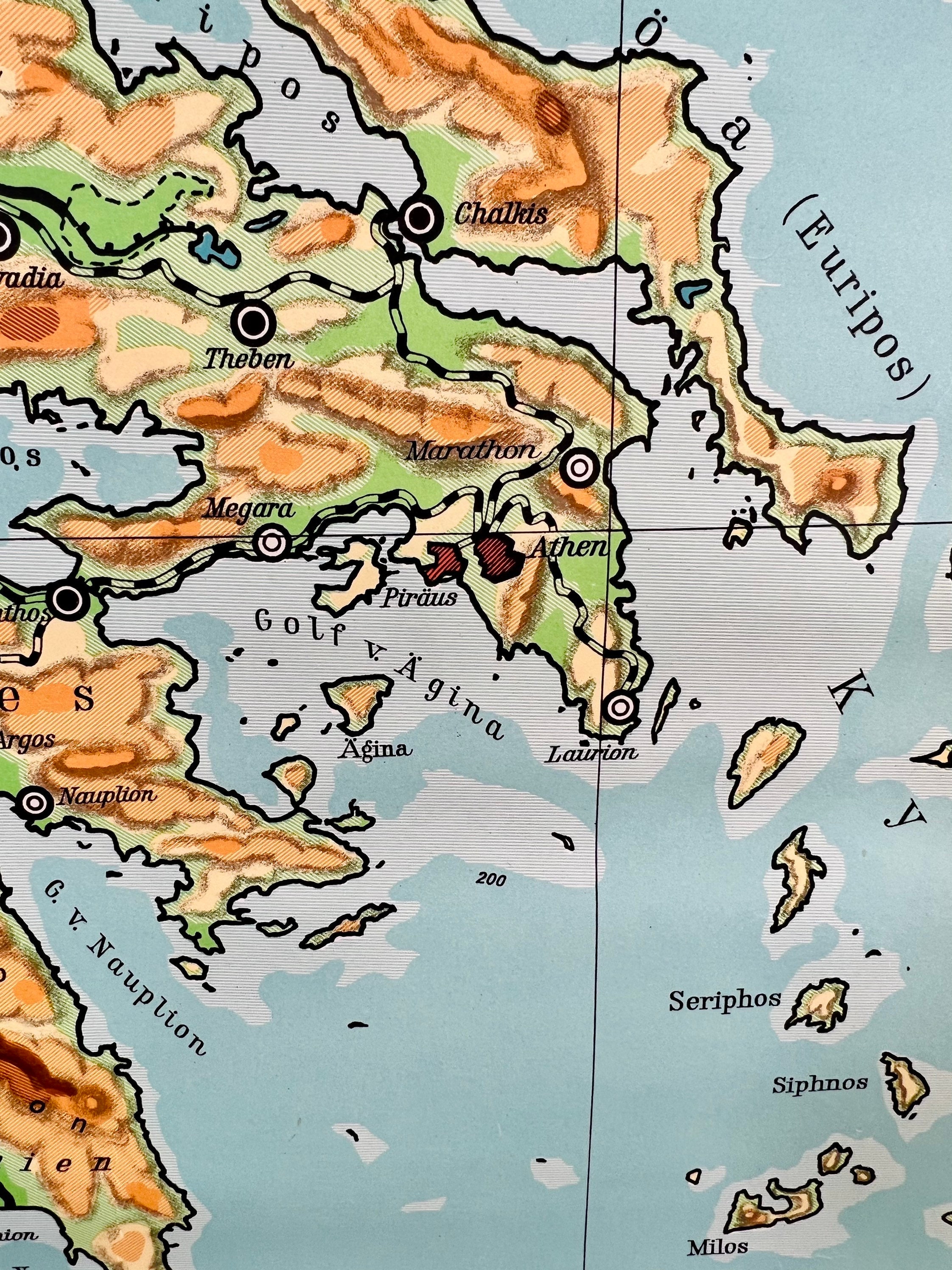 Large Antique Pull Down Map of the Balkan Peninsula 1960s / Rare Item ...
