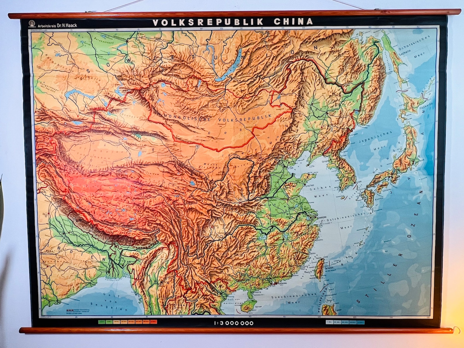 Exceptional Large Pull Down Antique Map of China (1960’s) / Rare Item ...