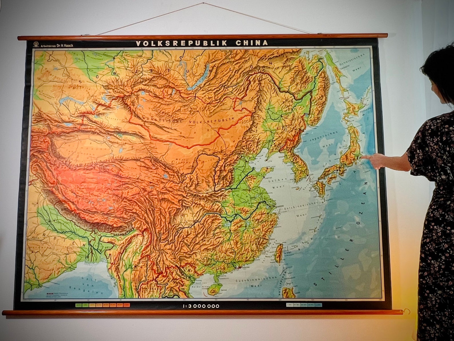 Exceptional Large Pull Down Antique Map of China (1960’s) / Rare Item ...