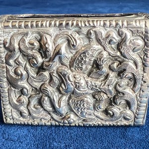 Antique Indian Silver Matchbox Cover With Repousse Decoration - Etsy