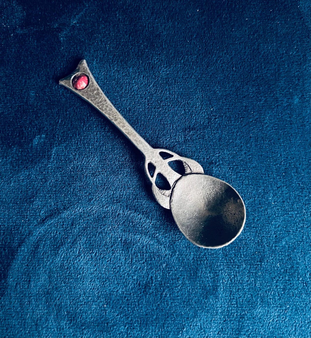 Vintage Art Nouveau Style Pewter Spoon With Cabuchon - Etsy