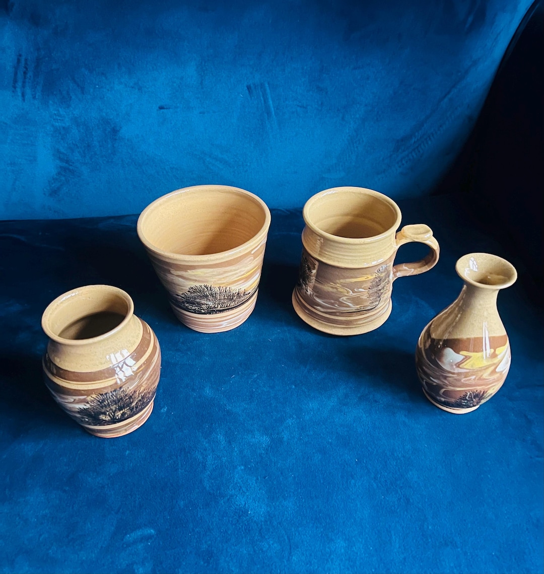 Boscastle Pottery Cornish Mocha Ware by Roger Irving Little, Vases or ...