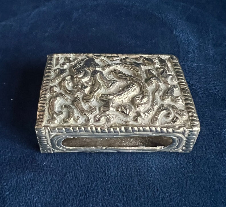 Antique Indian Silver Matchbox Cover - Etsy