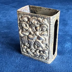 Antique Indian Silver Matchbox Cover With Repousse Decoration - Etsy