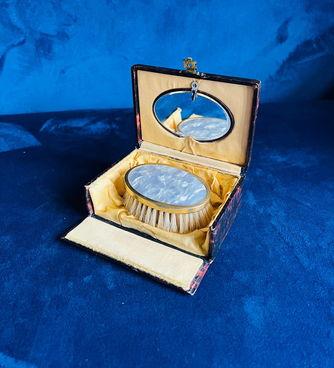 Edwardian Beard Brush in Leather Case - Etsy