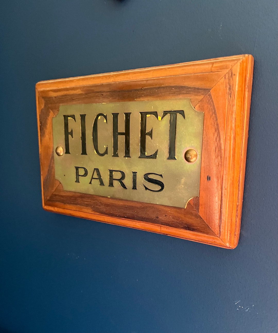 Antique French Brass Sign Plaque “fichet, Paris” - Etsy